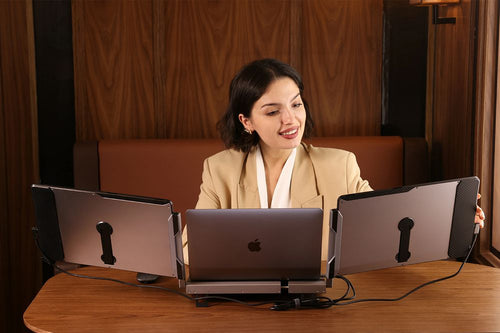 How to Set up A Trio Portable Monitor for Enhanced Screen Extension？