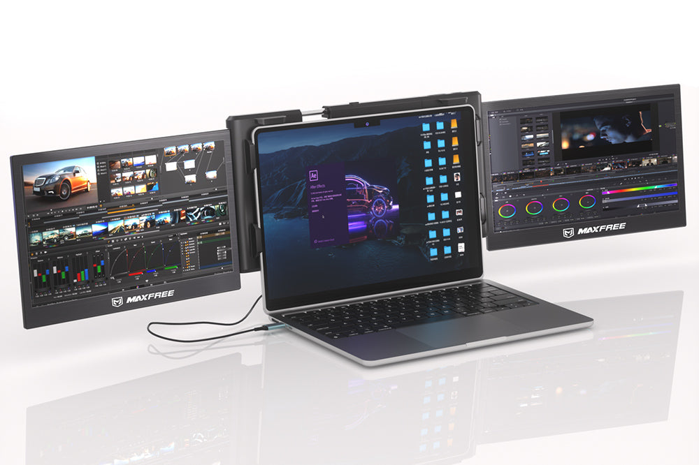 How to Set up A Trio Portable Monitor for Enhanced Screen Extension？