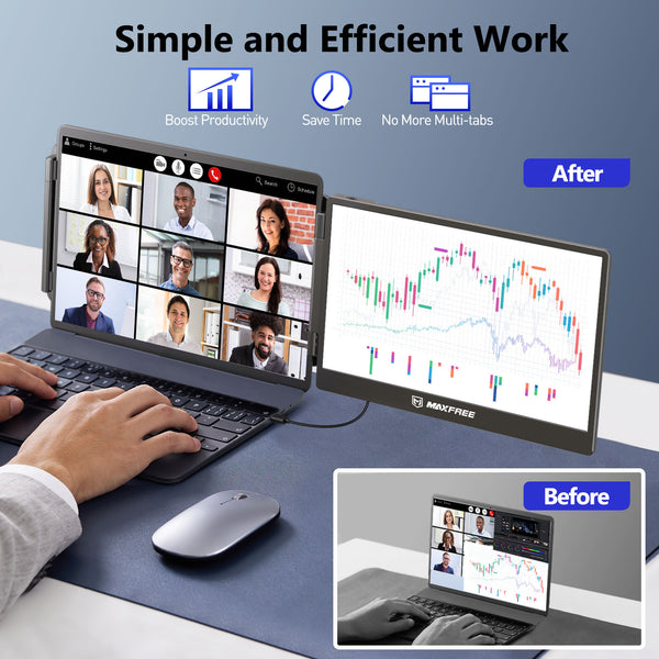 Maxfree S1 Laptop Screen Extender 14" Monitor for 13-17.3'' Laptops