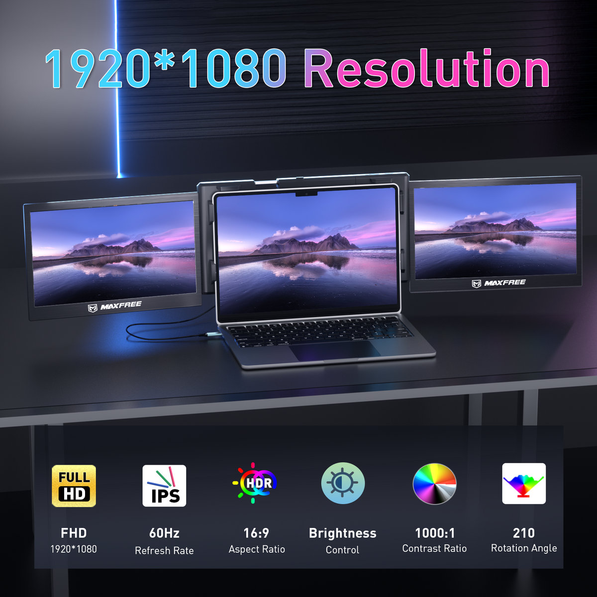 Maxfree® Official | Portable Monitor for Laptop Screen Extender